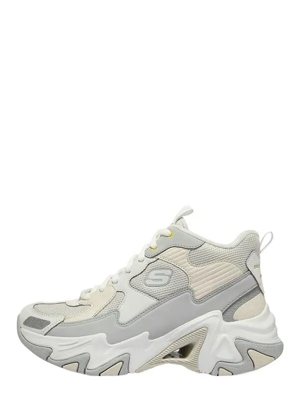 Sketchers High Top Lace Up Sneakers - Beige/grey