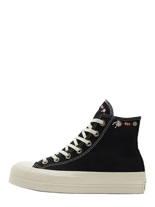 CONVERSE Chuck Taylor All Star Lift Platform High "embroidered Floral - Black