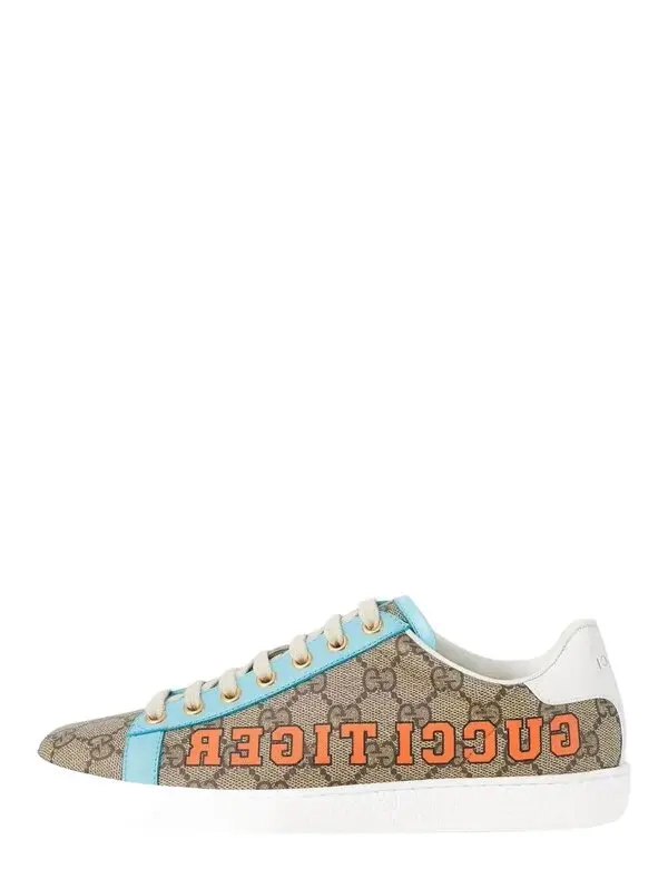 Gucci Ace Gg Supreme Tiger Print Sneakers - Beige/ebony/blue