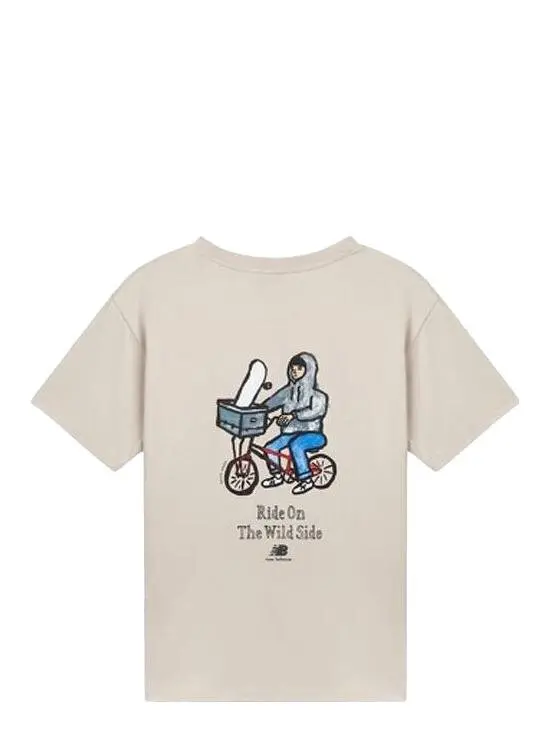 NEW BALANCE Graphic Print T-shirt - Beige/blue