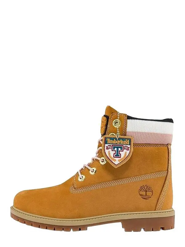Timberland 6 Inch Heritage Premium Waterproof Lace Up Boots - Yellow/pink/white