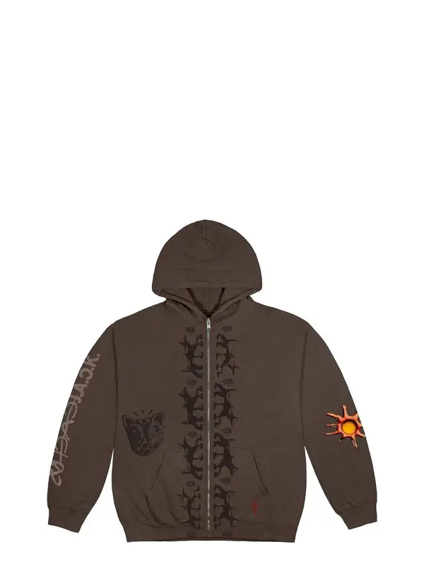 TRAVIS SCOTT Reverse Dog Zip Up Hoodie - Brown