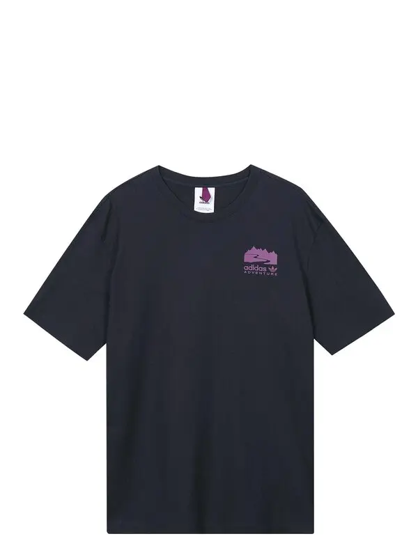 Adidas Originals Flmount Tee Printing Sports Short Sleeve Blue - Multi-color