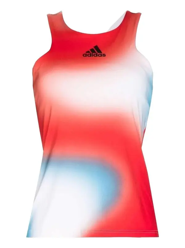 Adidas Melbourne Tennis Printed Y-tank Top - Red/white/blue