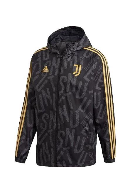 Adidas Juventus Football Hooded Windbreaker - Black