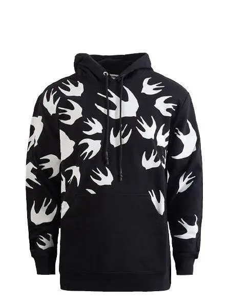 Alexander McQueen Hoodie With Contrasting Print - Black