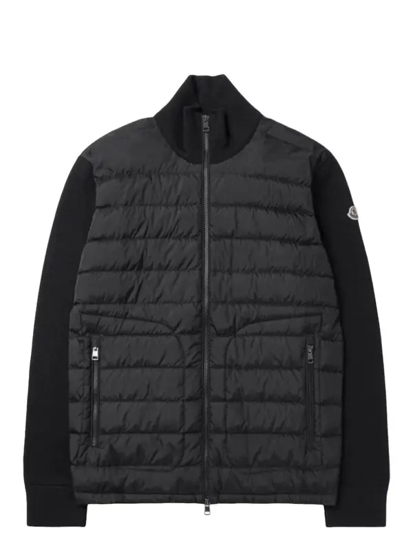 Moncler Padded Wool Cardigan Jacket - Black