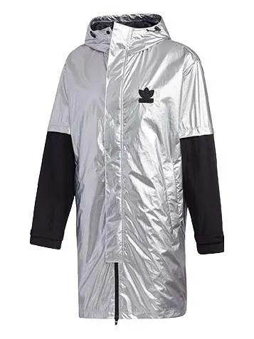 Adidas Originals Liquid Metal Hooded Windbreaker Jacket - Silvergold