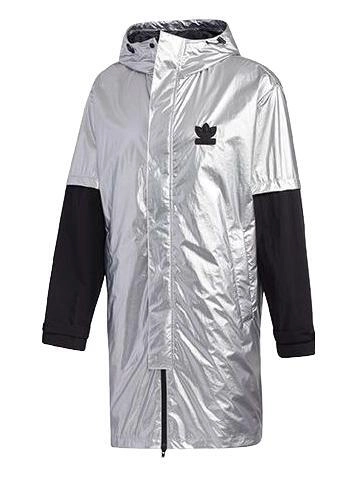 Adidas Originals Liquid Metal Hooded Windbreaker Jacket - Silvergold