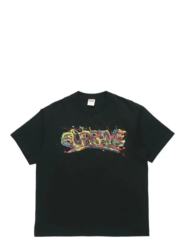 Supreme Ss20 Week 1 Paint Logo Tee Logo Tee - Black