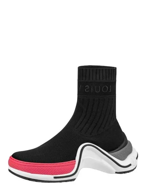 LOUIS VUITTON High-top Sneakers - Black/red/white