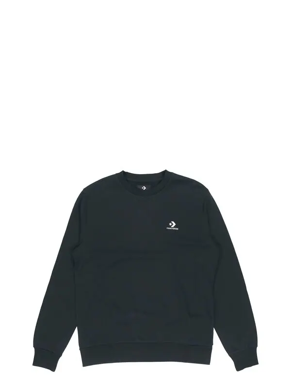 CONVERSE Casual Sports Logo Round Neck Pullover - Black