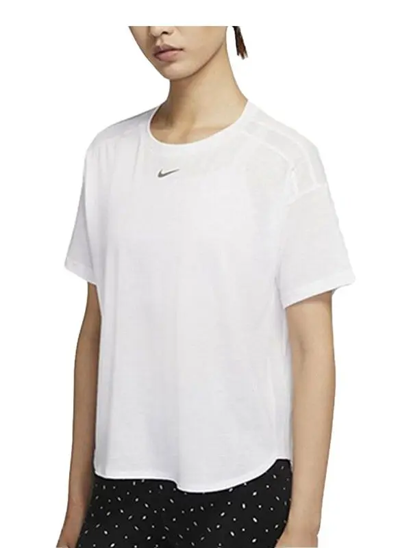 Nike Pro Aeroadapt Quick Dry Loose Fit Running Top - White