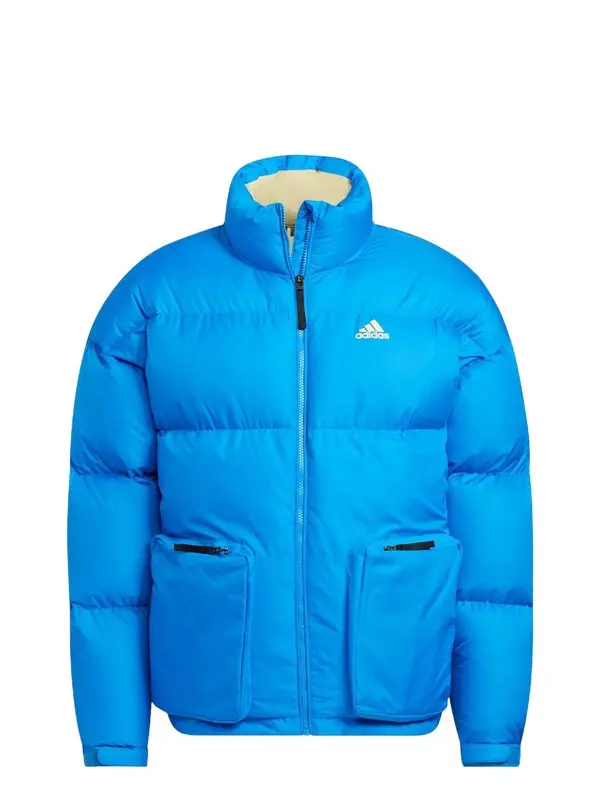 Adidas Puffer Jacket With Logo And Stripes - Default Colorway