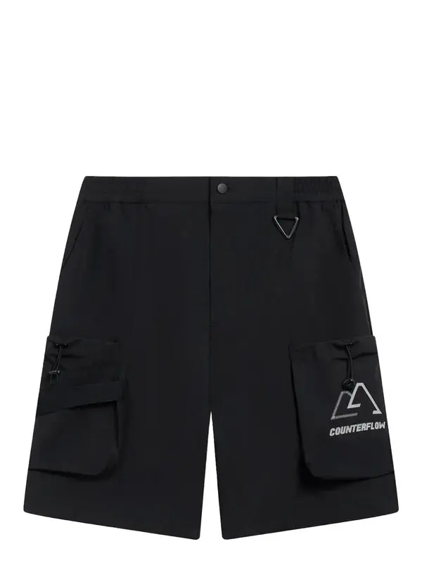LI-NING Counterflow Logo Straight Cargo Shorts - Black/grey