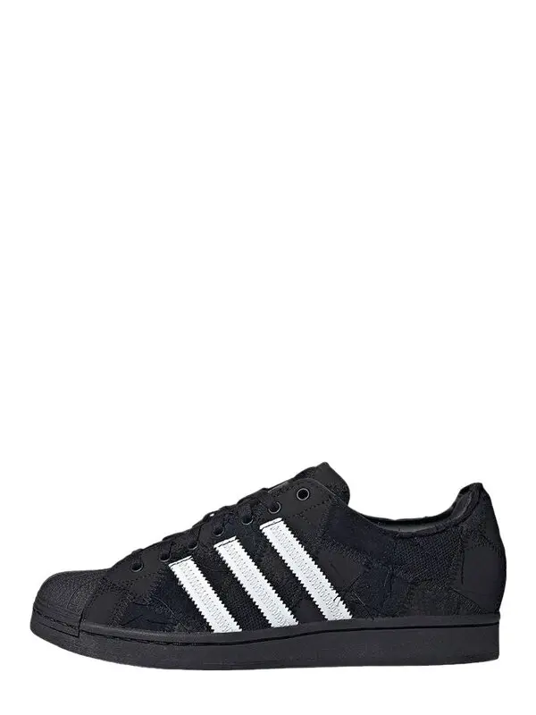 Adidas X Atmos X Recouture Superstar Patchwork Sneakers - Black/blue/white