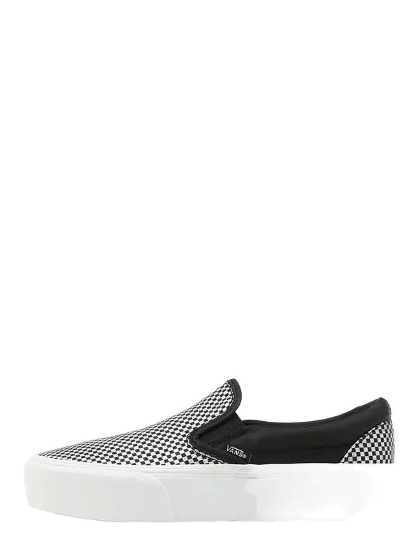 VANS Classic Slip-on Platform "sparkle Check - White/black
