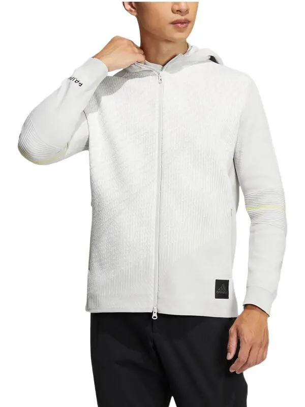 Adidas Primeknit Zip-up Hooded Jacket With Alphabet Embroidery - Default Colorway