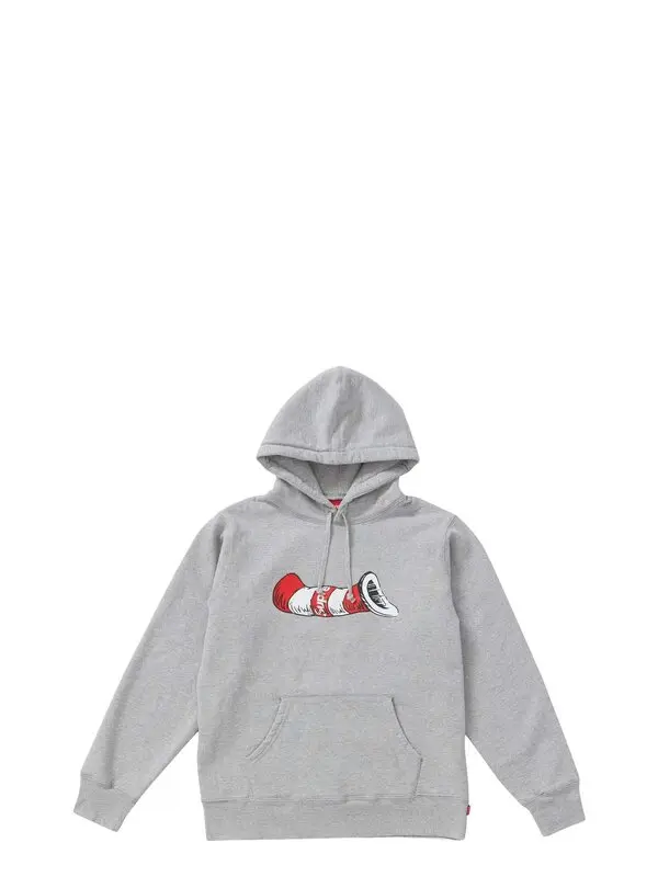 Supreme Fw18 Cat In The Hat Hooded Sweatshirt - Grey