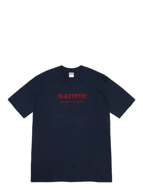 Supreme Ss20 Week 1 Shop Tee Classic Logo Short Sleeve Navy - Blue