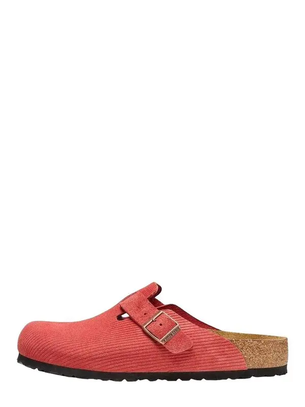 BIRKENSTOCK Boston Suede Embossed Clogs - Red