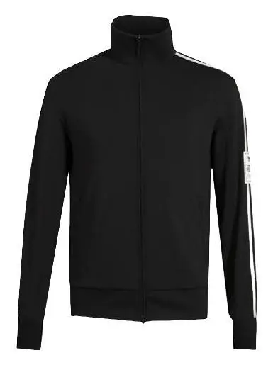Adidas Y-3 Solid Color Stripe Sports Zipper Jacket - Black