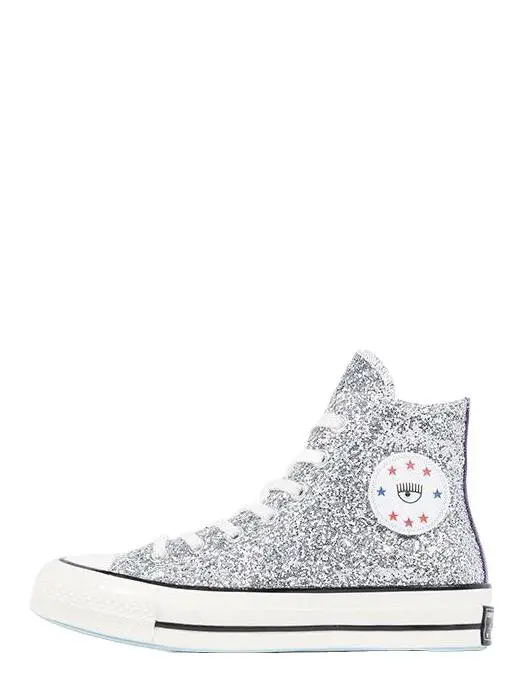 CONVERSE Chiara X Chuck 70 High Top Glitter Sneakers - Purple/gray