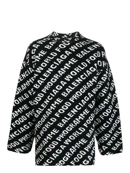 Balenciaga World Food Programme Allover Sweater - Black