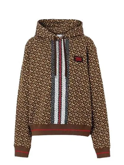 Burberry Monogram Print Cotton Hoodie - Brown