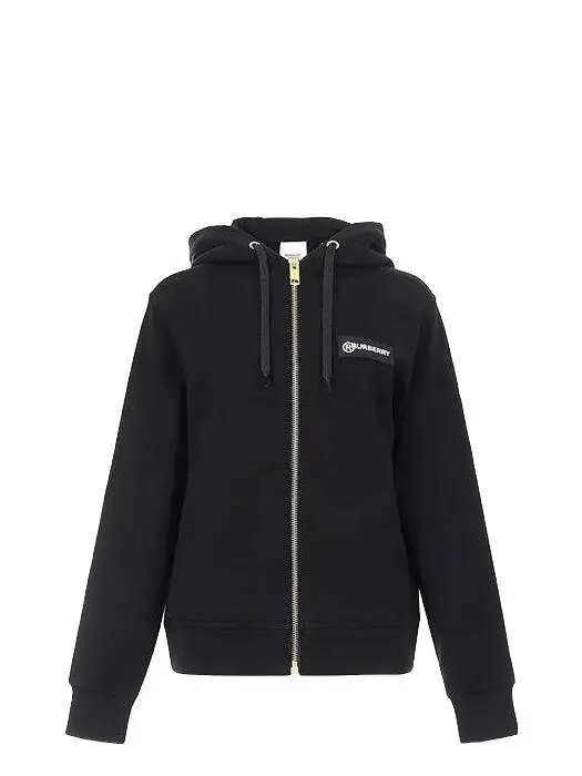 Burberry Checked Plaid Sleeve Cardigan Hoodie - Black
