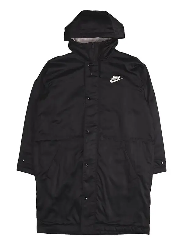 Nike Alphabet Logo Hooded Padded Jacket - Black