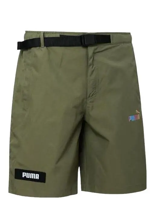 PUMA Logo Cargo Shorts - Olive Green