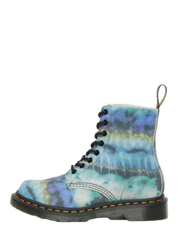 Dr. Martens 1460 Pascal Tie Dye Leather Lace Up Boots - Blue