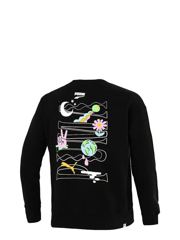 PUMA Graphic Print Knit Pullover - Black