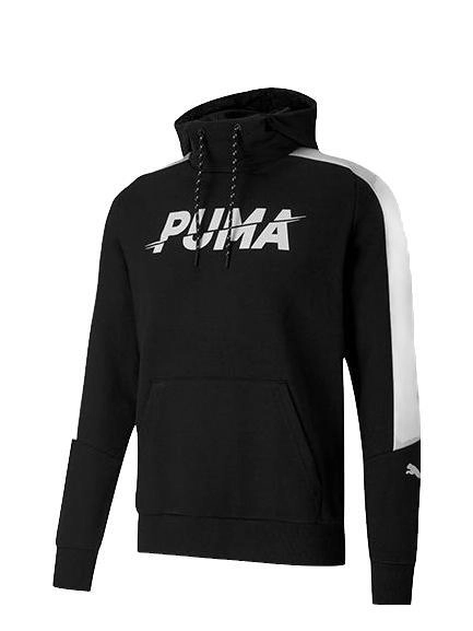 PUMA Modern Logo Hoodie With Contrasting Panels - Black