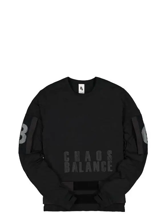 Nike Printing Splicing Sports Long Sleeve Pullover - Black