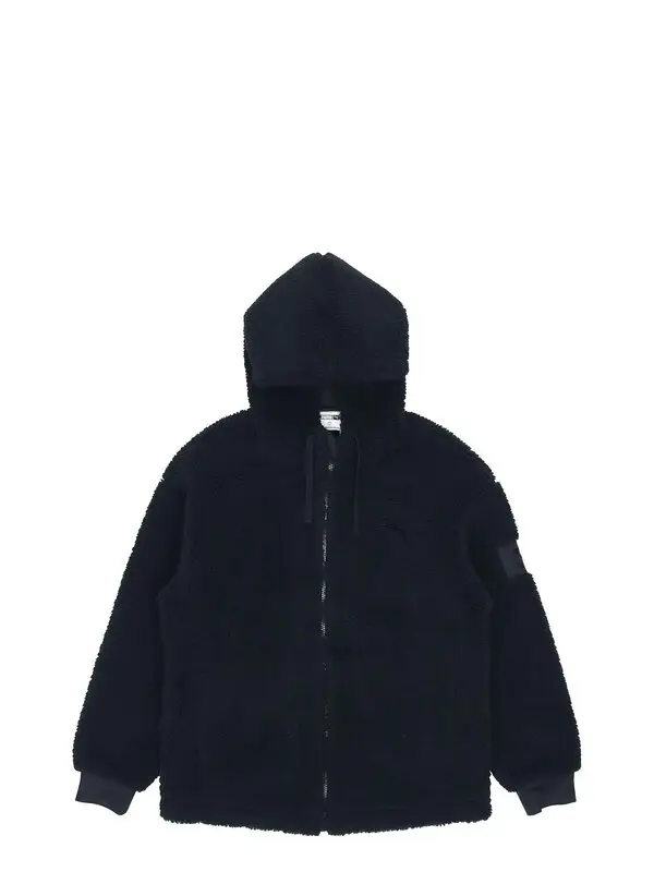PUMA Lambswool Hooded Jacket With Logo Detail - Black