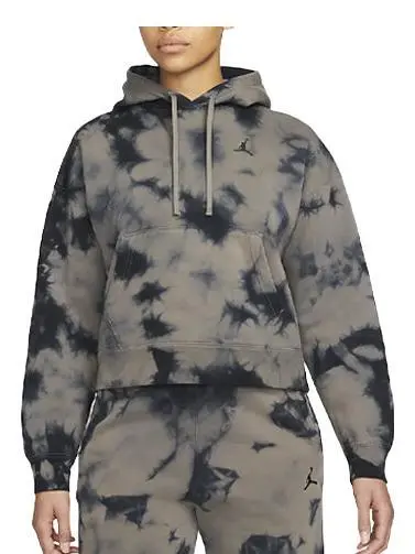JORDAN Tie Dye Fleece Sports Hoodie - Tan