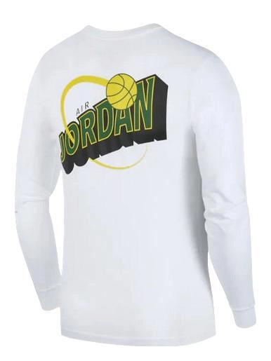 JORDAN Legacy Aj10 Alphabet Logo Long Sleeve Shirt - White
