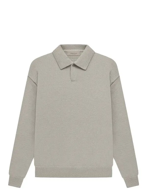 Fear Of God Ss23 Knit Long Sleeve Polo Shirt 'seal - Grey