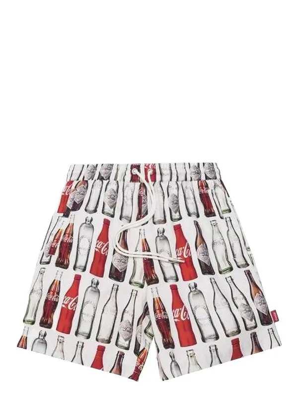 Kith X Coca-cola Surf Board Print Hardaway Shorts - White