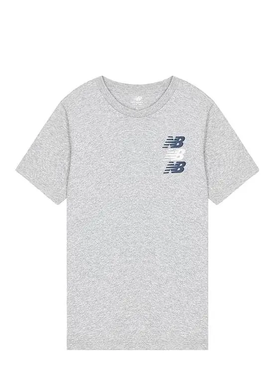 NEW BALANCE Triple Logo T-shirt Asia Sizing - Grey