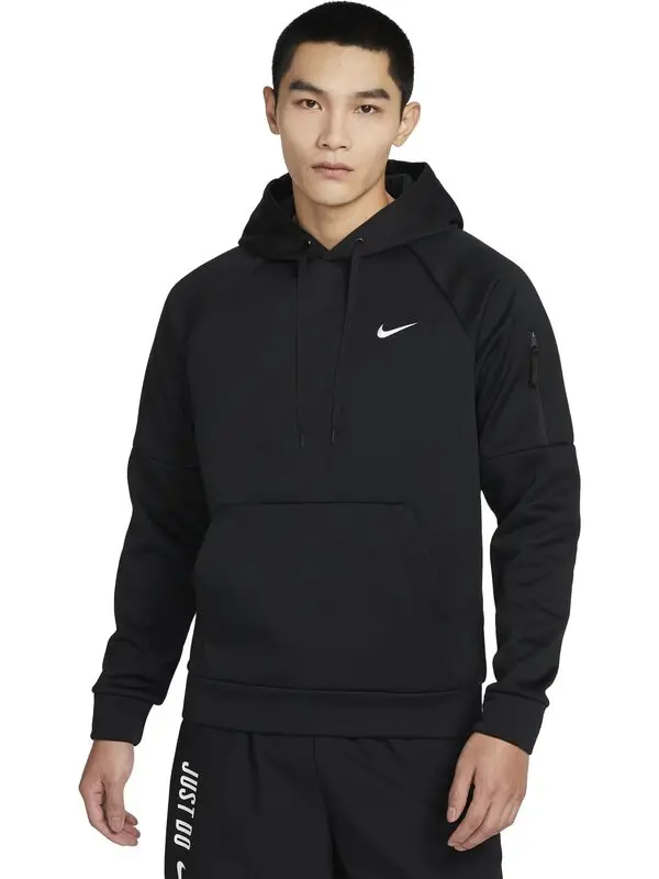 Nike Pullover Hoodie With Zip Pocket - Black