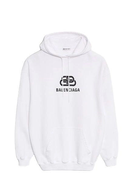 Balenciaga Bb Monogrammed Pullover Hoodie - White