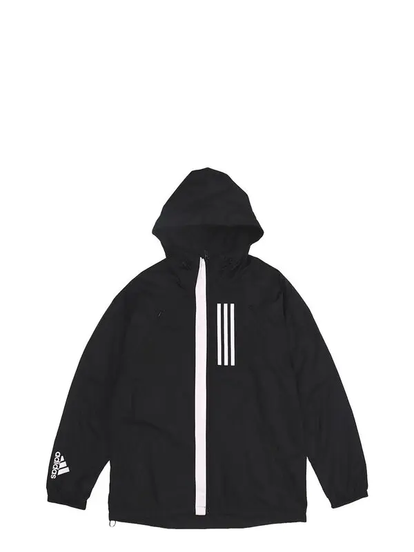 Adidas Hooded Windbreaker Jacket - Black