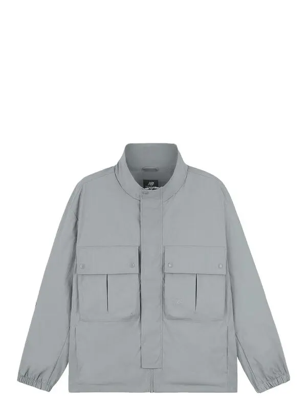 NEW BALANCE Zip Up Jacket With Stand Collar - Grey