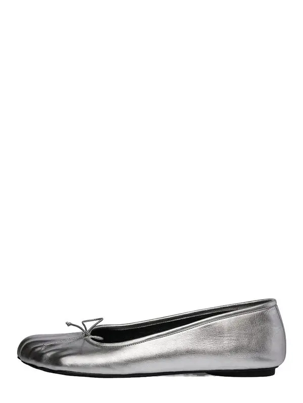 Balenciaga Anatomic Ballerina Shoes Shiny Soft Sheepskin - Silver