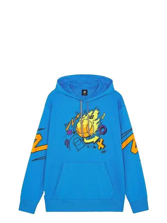 NEW BALANCE Graphic Print Hoodie - Blue