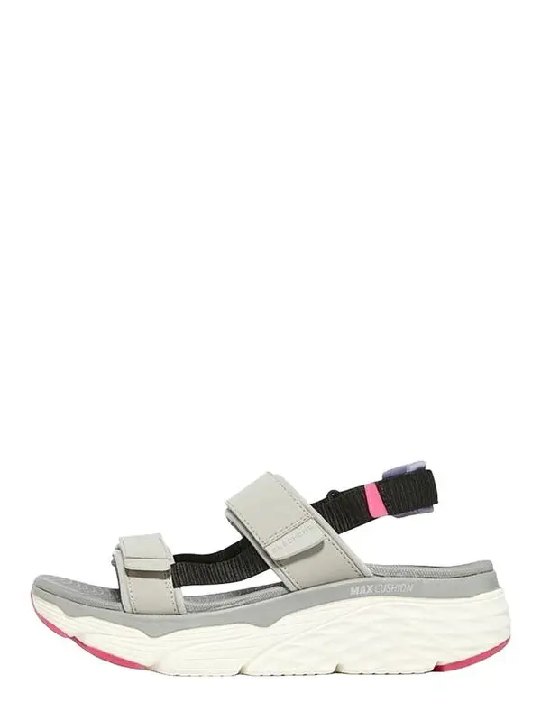 Sketchers Max Cushioning Athletic Sandals - Grey/white/black