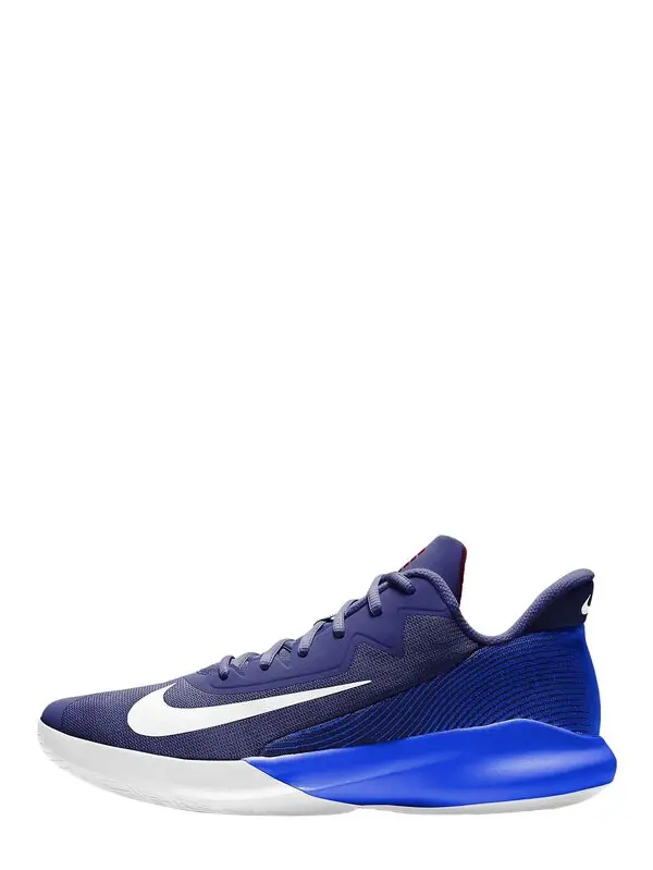 Nike Precision 4 Low Top Basketball Sneakers - White/blue
